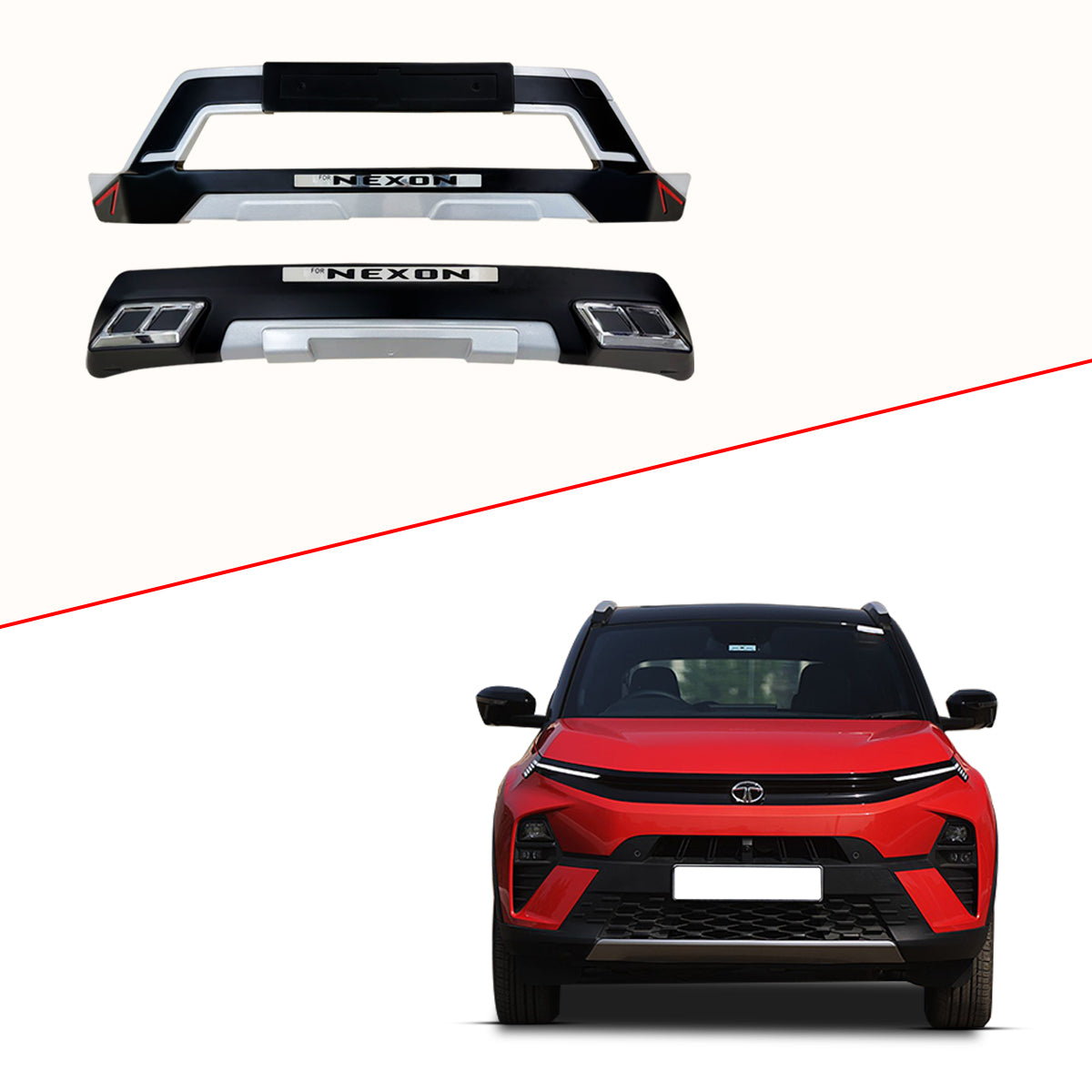 Front & Rear Bumper Diffuser For Tata Nexon