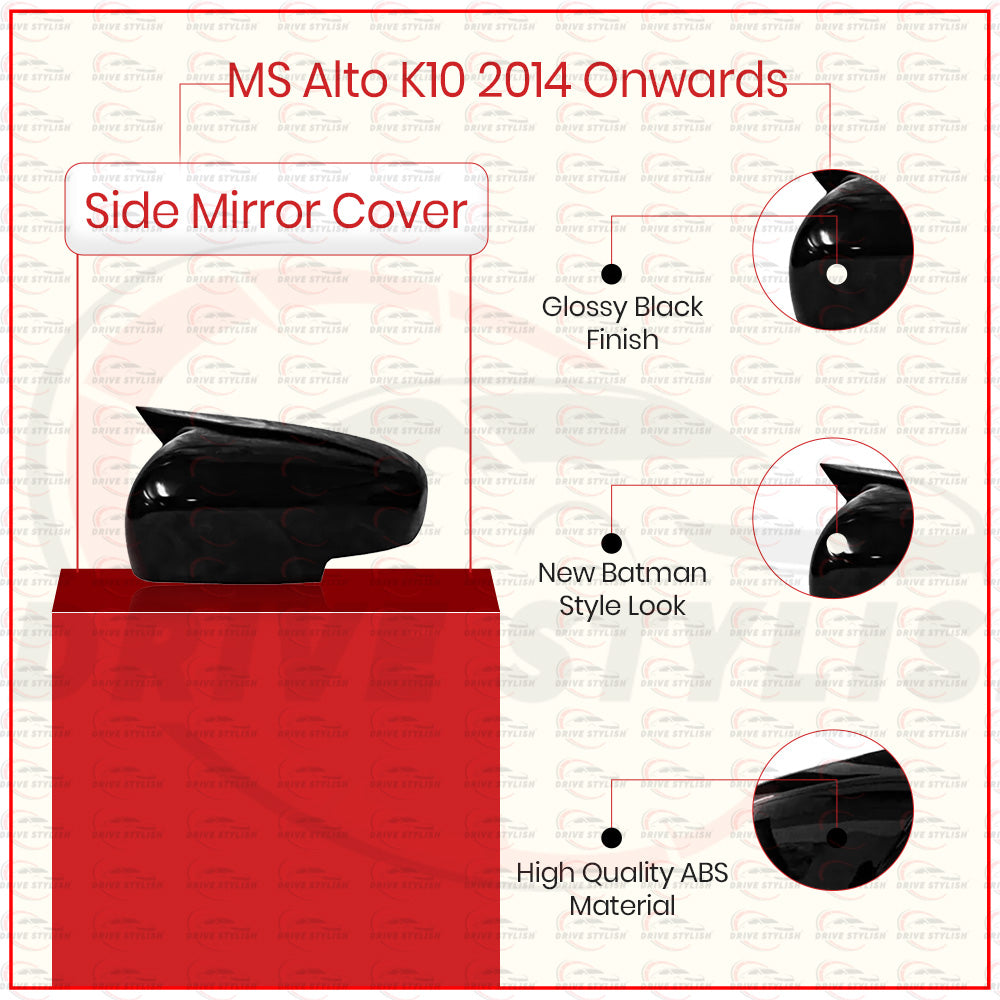 Batman Side Mirror Cover for Suzuki Alto K10 2014 Onwards || Free Shipping