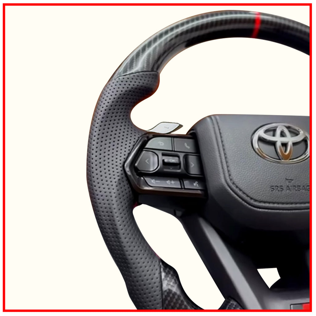 Fortuner Real Carbon Steering Wheel GR Style With Paddle Shifters