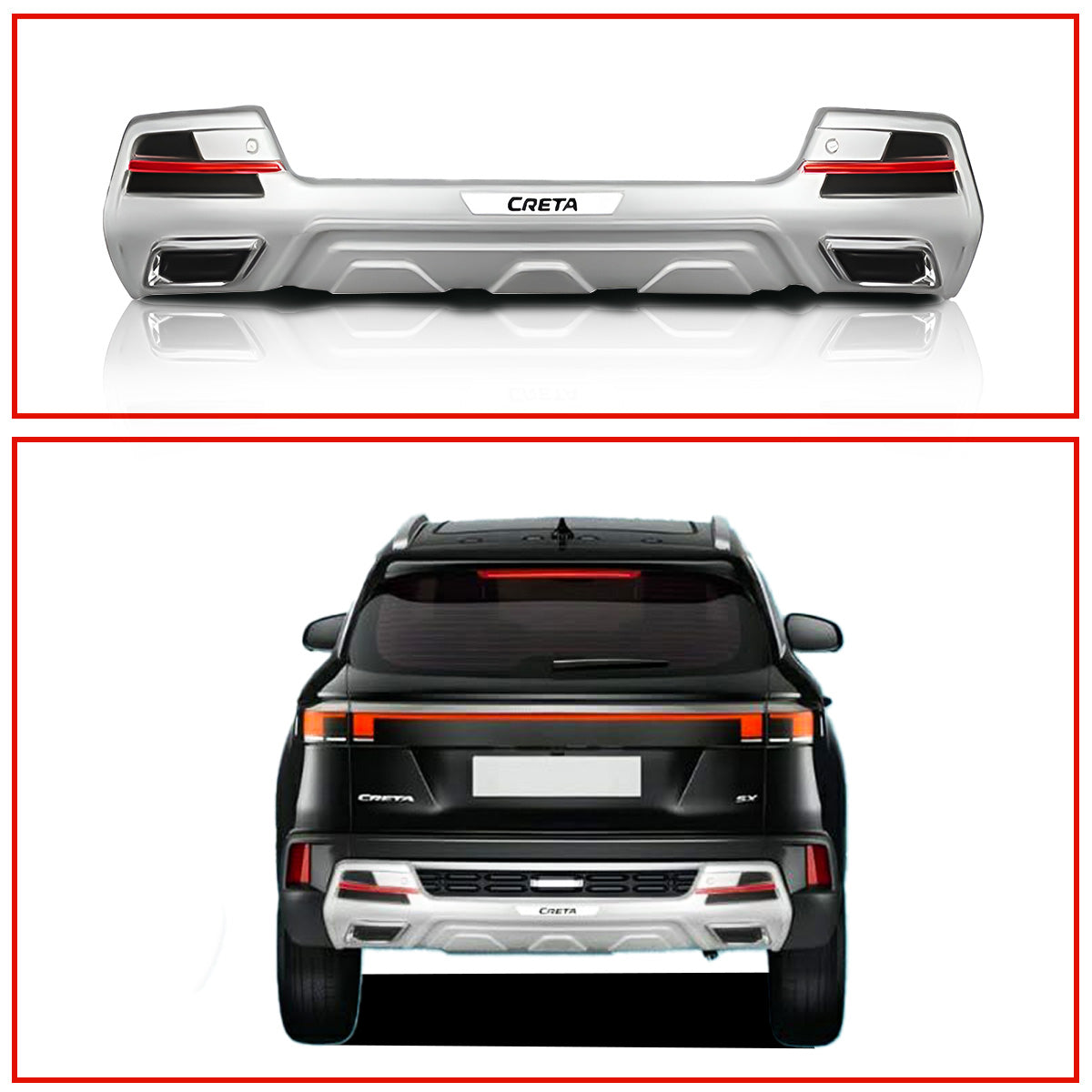 Hyundai Creta 2024 Front and Rear Bumper Guards