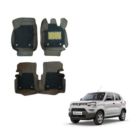 Maruti Suzuki S-Presso Luxury 7D Mats - Silver and Tan Colour