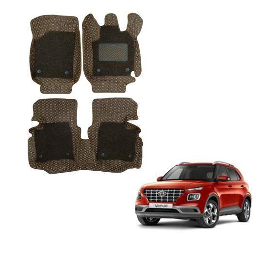 Hyundai Venue Deluxe 7D Boot Mat - Brown Colour | DriveStylish