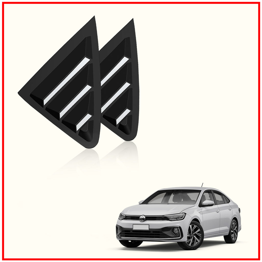 Virtus Rear Window Side Louvers || Glossy Black Finish