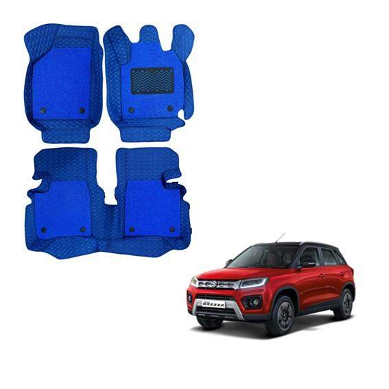 Maruti Suzuki Vitara Brezza 2020 Spacious 7D Foot Mats - Blue