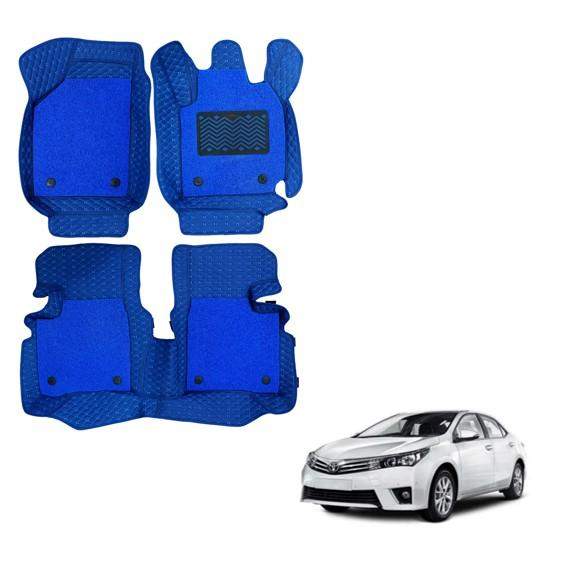 Toyota Corolla Altis Deluxe 7D Foot Mats - Blue Colour