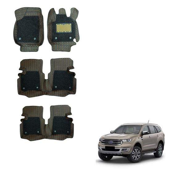 Ford Endeavour Deluxe 7D Mats - Black with Tan Colour