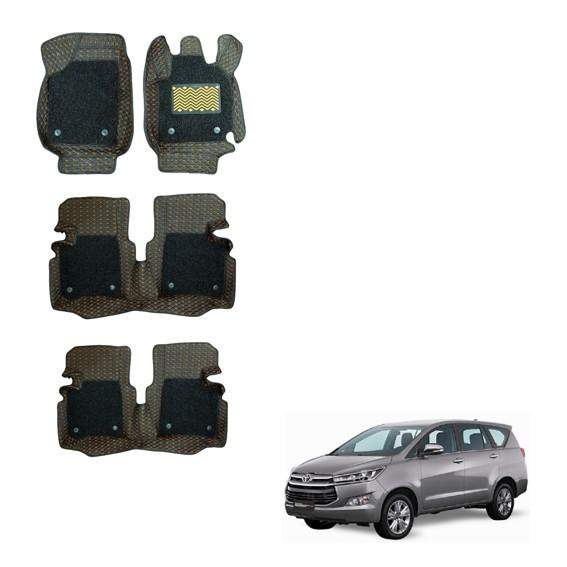 Toyota Innova Crysta (2016) Spacious 7D Mat Carpet - Black-tan
