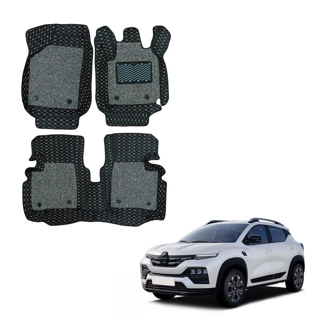 Renault Kiger Spacious Foot Mats - Black with Grey Colour